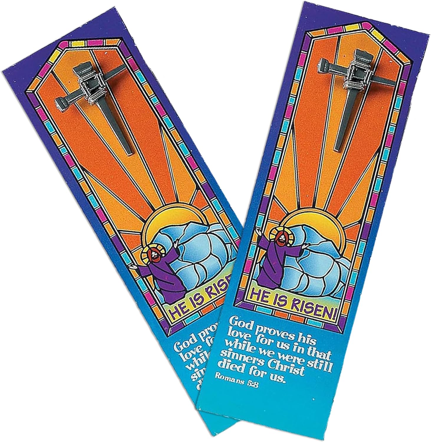Fun Express 12 Pieces His is Risen Nail Cross Pin & Bookmarks, Easter ...