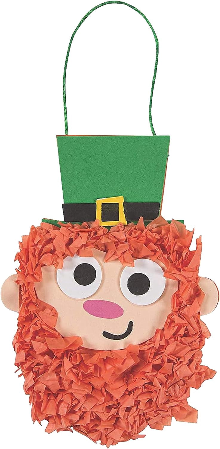 Fun Express 12 Pieces Leprechaun Crinkle Tissue Sign Craft Kit, St ...