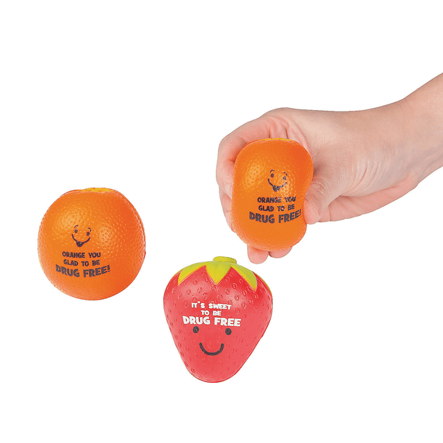 Fun Express 12 Pieces Red Ribbon Drug Free Character Stress Balls Toys ...