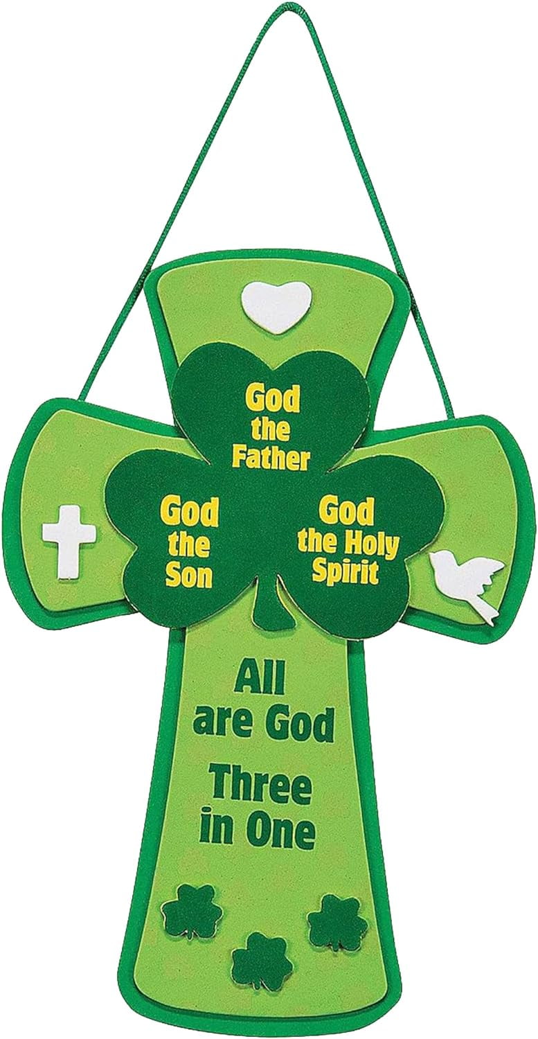 Fun Express 12 Pieces Trinity Shamrock Cross Sign Craft Kit, St ...
