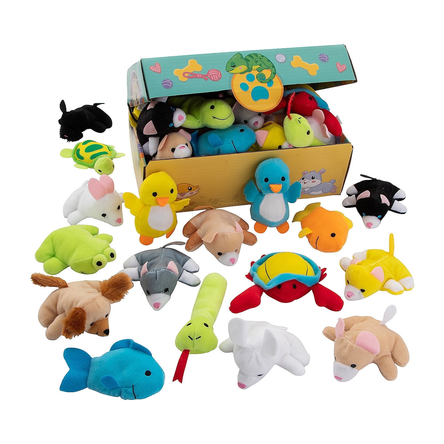 Fun Express 12" x 7 1/4" Bulk 50 Pieces Stuffed Pets Treasure Chest ...