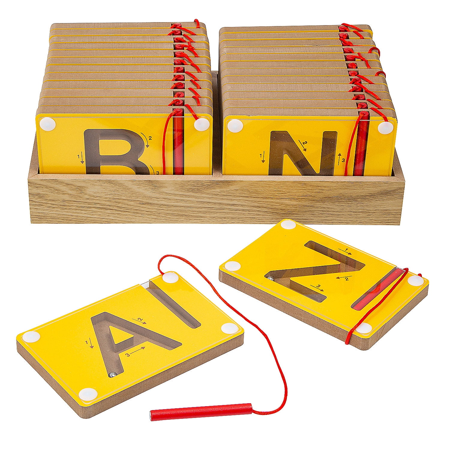 Fun Express 13 3/4" x 9 3/4" Alphabet Wood Tracing Boards – 26 Pieces ...