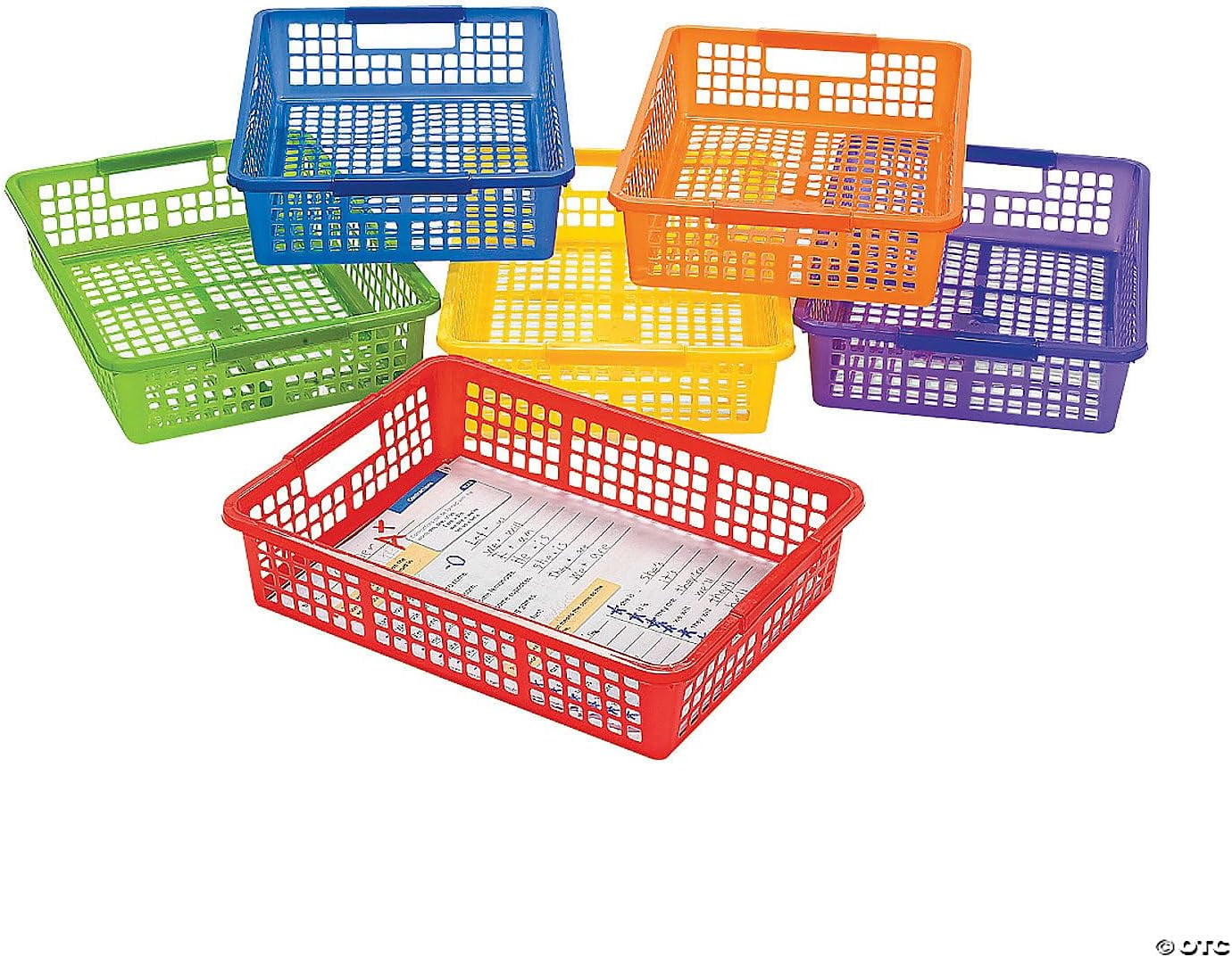 Fun Express 13" x 9 3/4" Classroom Storage Solid Color Plastic Baskets ...