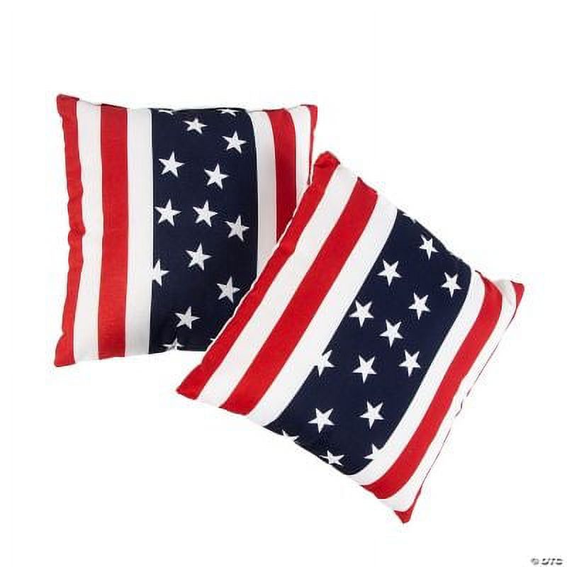 Fun Express 14” x 14” Americana Poly-Cotton Decorative Pillows, Outdoor ...