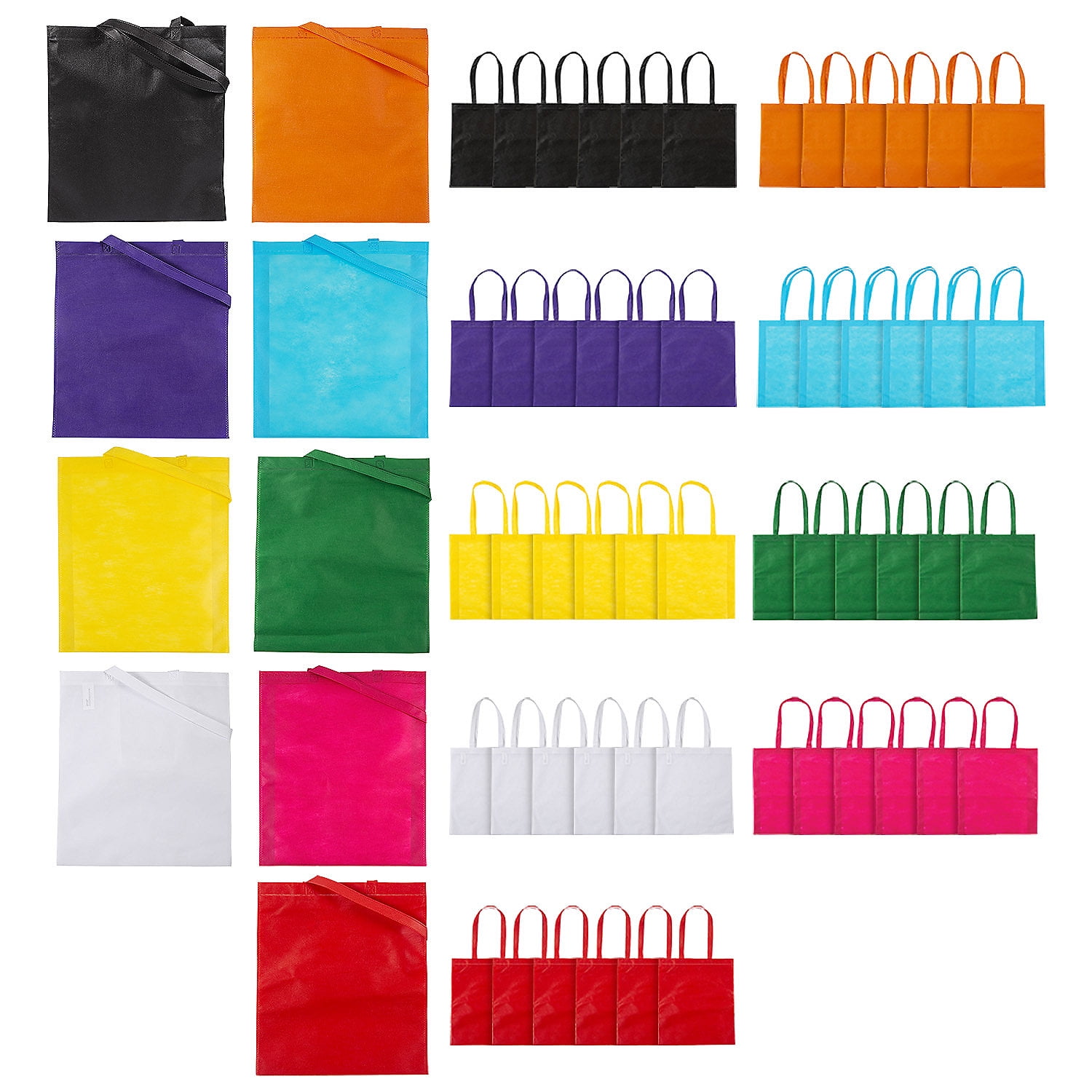 Fun Express 15" x 17" Bulk 108 Pieces Large Nonwoven Solid Color Tote ...
