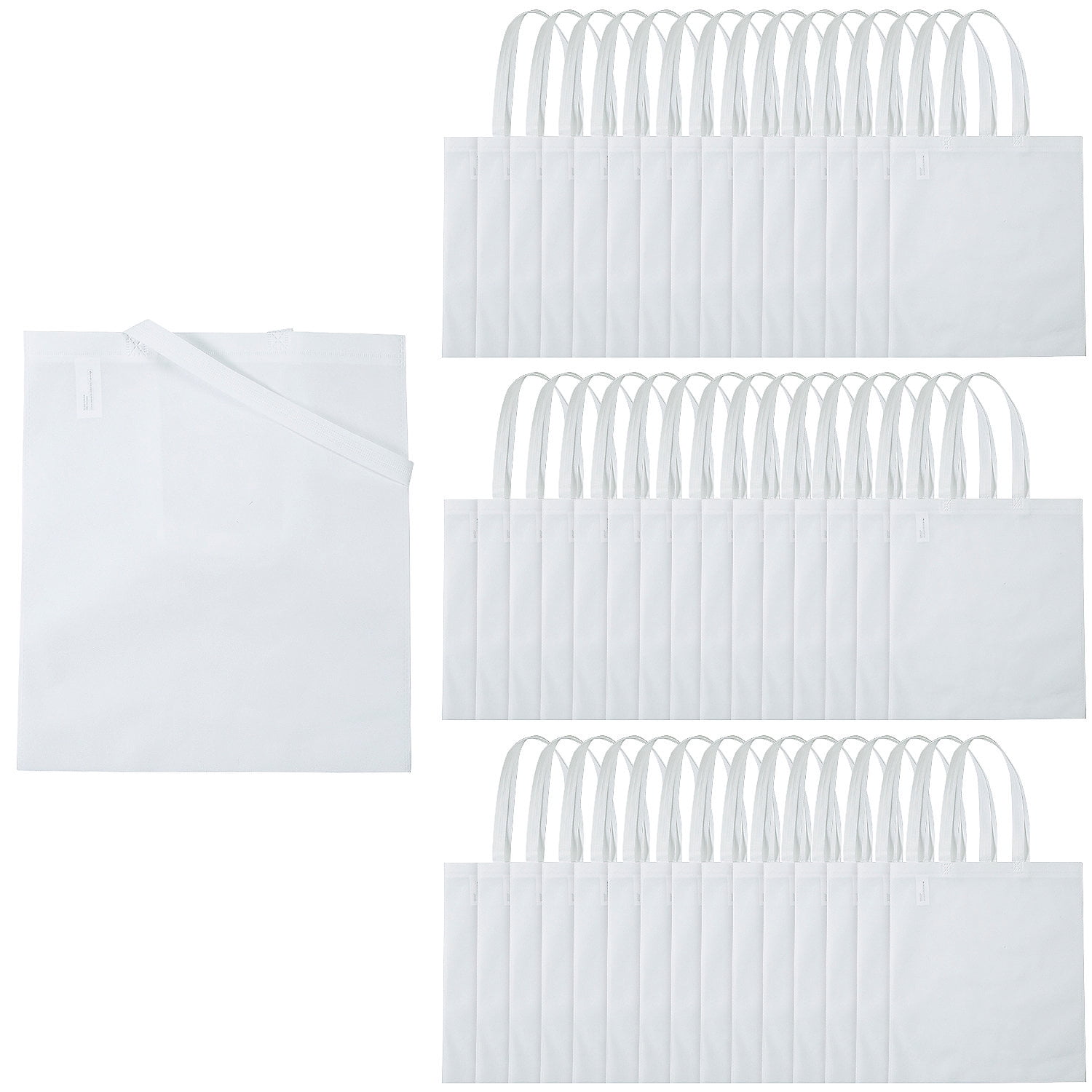 Fun Express 15" x 17" Bulk 48 Pieces Large White Tote Bags - Walmart.com