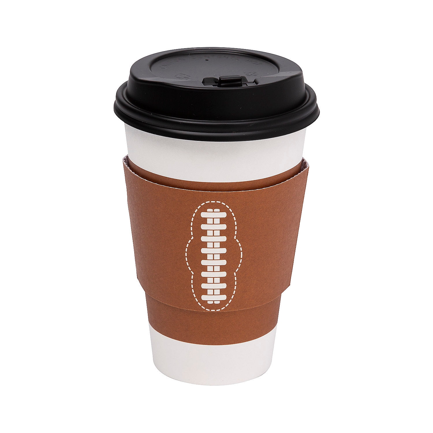 Fun Express 16 oz. Football Disposable Paper Coffee Cups with Lids ...