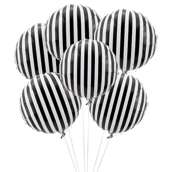 Fun Express 18" Assorted Colors Striped Party Balloons, 6 Count ...