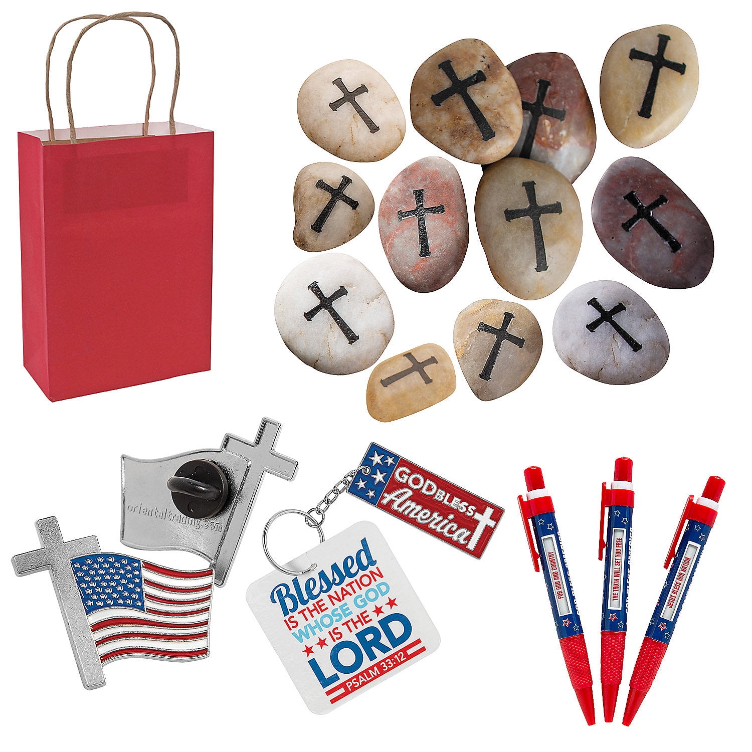 Fun Express 180 Pieces Religious God Bless America Handout Kit for 36 ...
