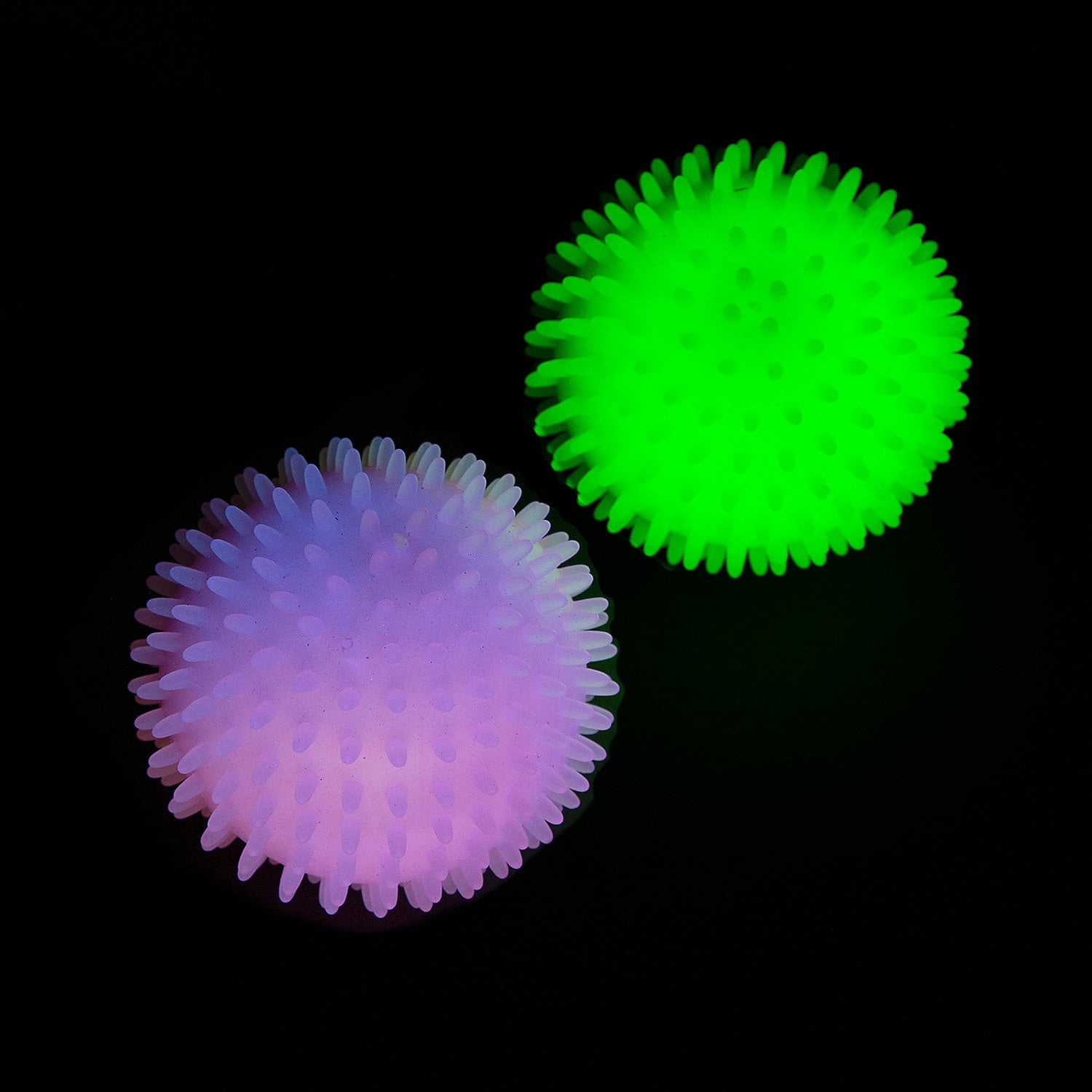 Fun Express 2 1/2" Glow-in-the-Dark Neon Spike Squeeze Balls - 12 ...