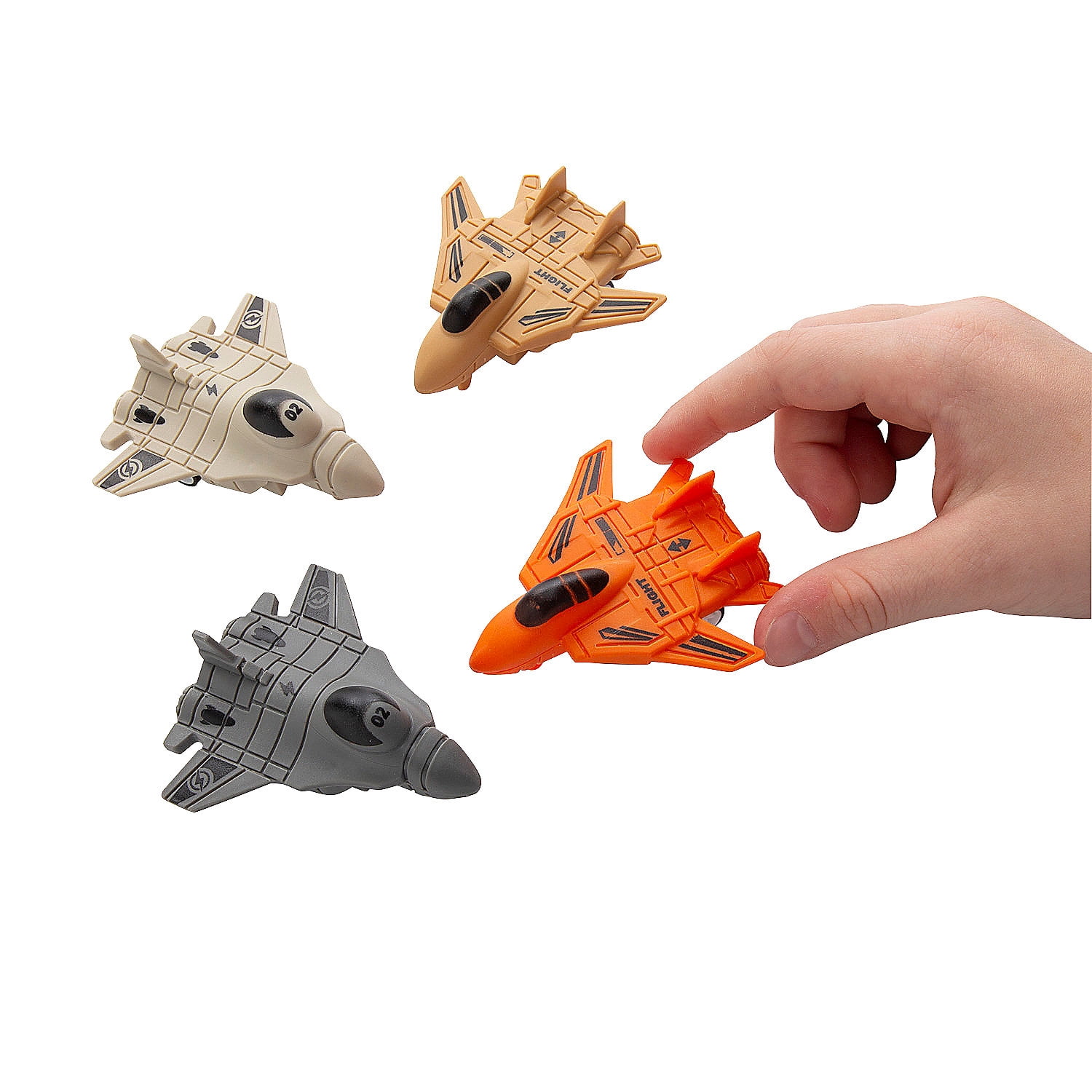 Fun Express 2 1/2" Pull Back Plastic Fighter Jet Plane Toys - 12 Pieces ...