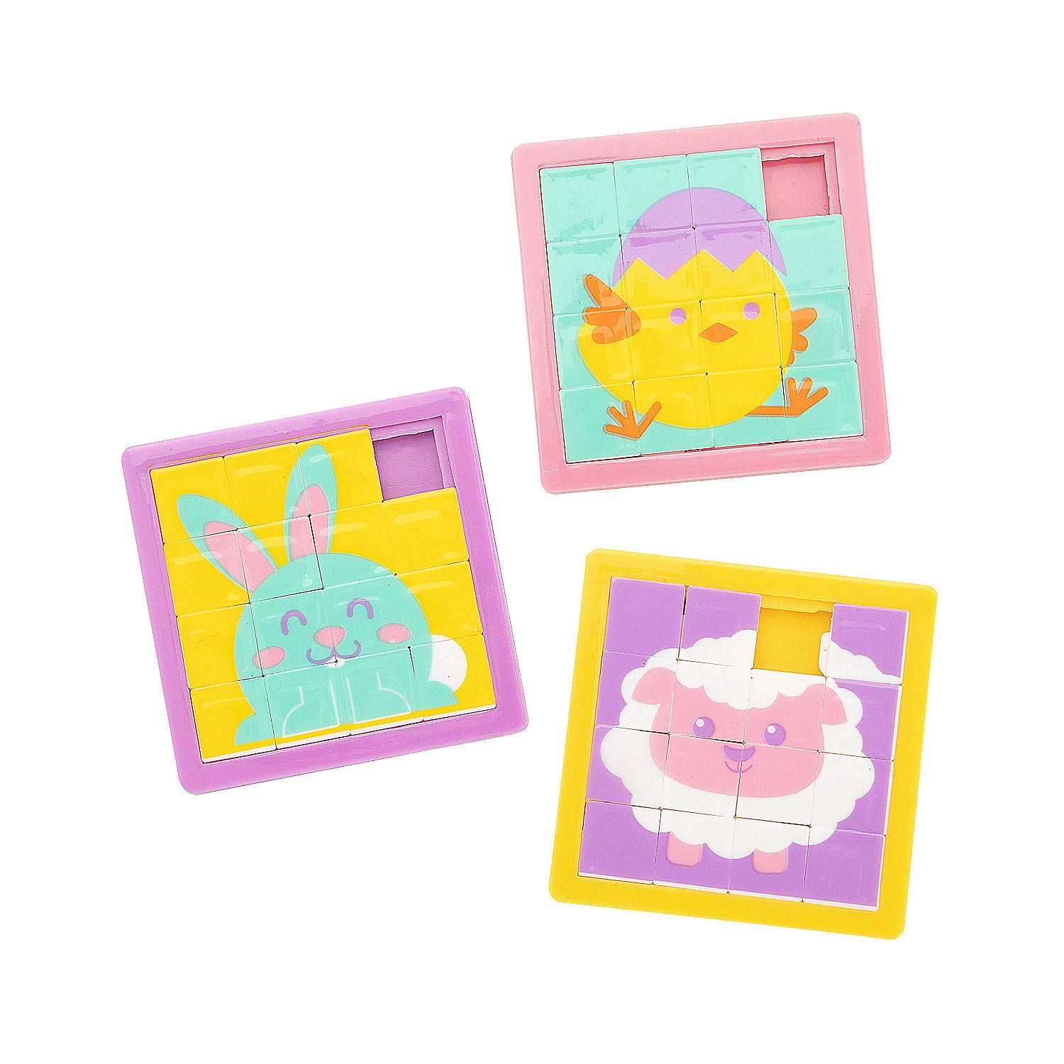 Fun Express 2 1/4" Mini Easter Character Plastic Slide Puzzles - 12 ...