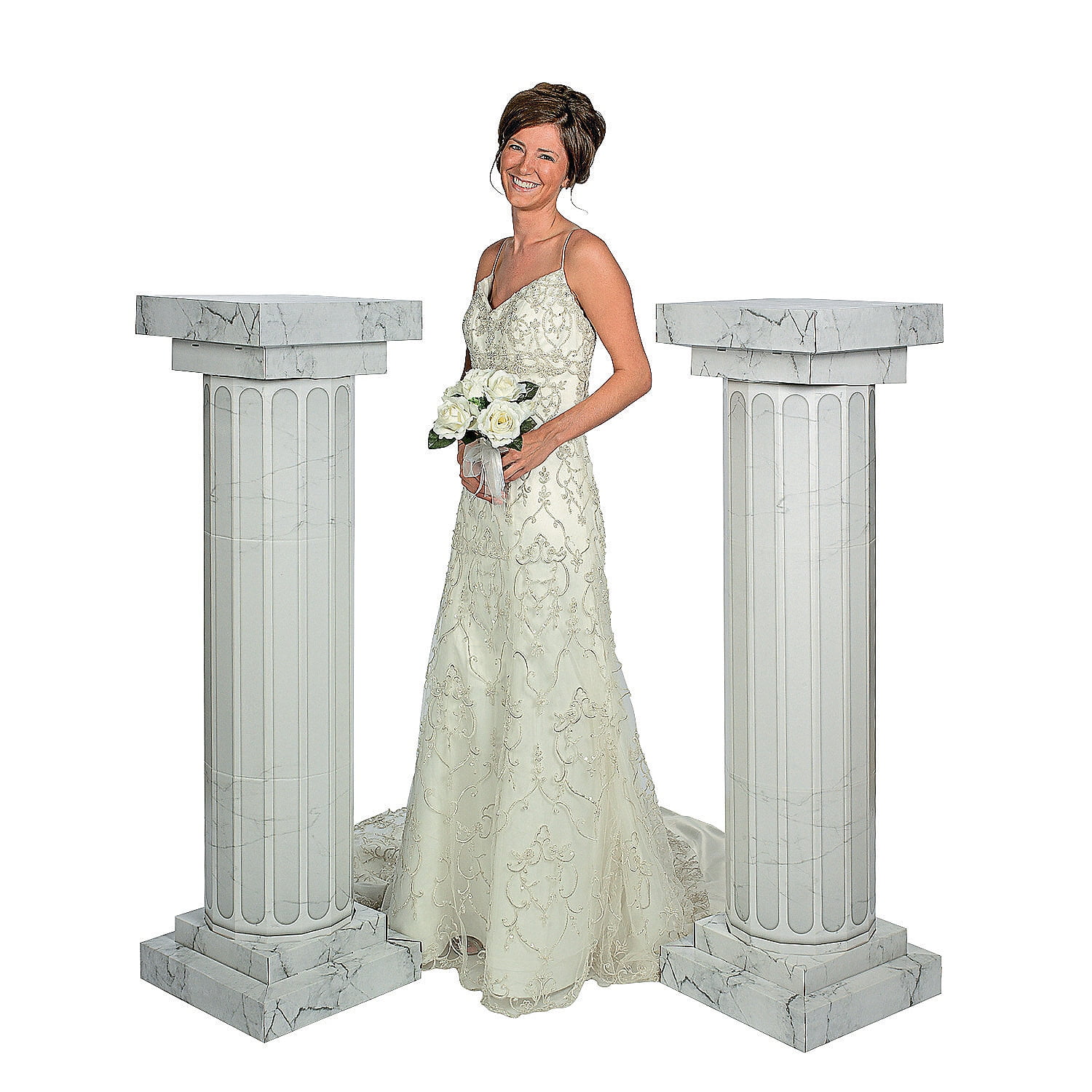 Fun Express 2-Piece Marble-Look Fluted Pillars 4.5' Tall. Ideal for ...