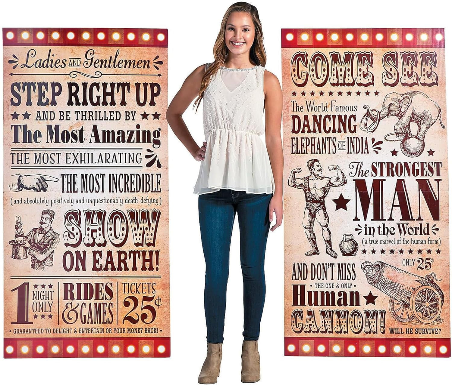 Fun Express 2 Pieces Vintage Circus Stand Up Signs, Party Décor ...