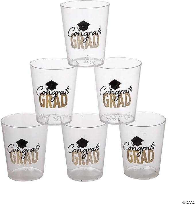 Fun Express 2 oz. Congrats Grad Plastic Shot Glasses - 24 Count ...
