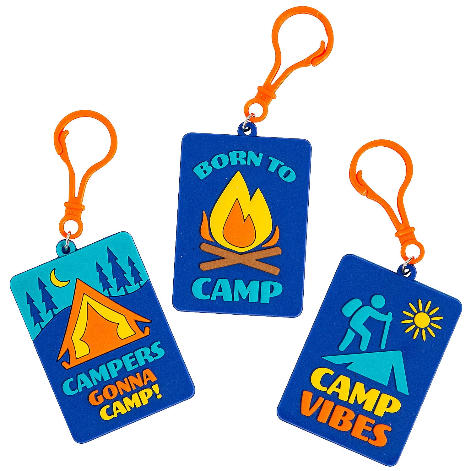 2" x 2 3/4" Camp-Themed Plastic Backpack Clips - 12 Pc. - Walmart.com