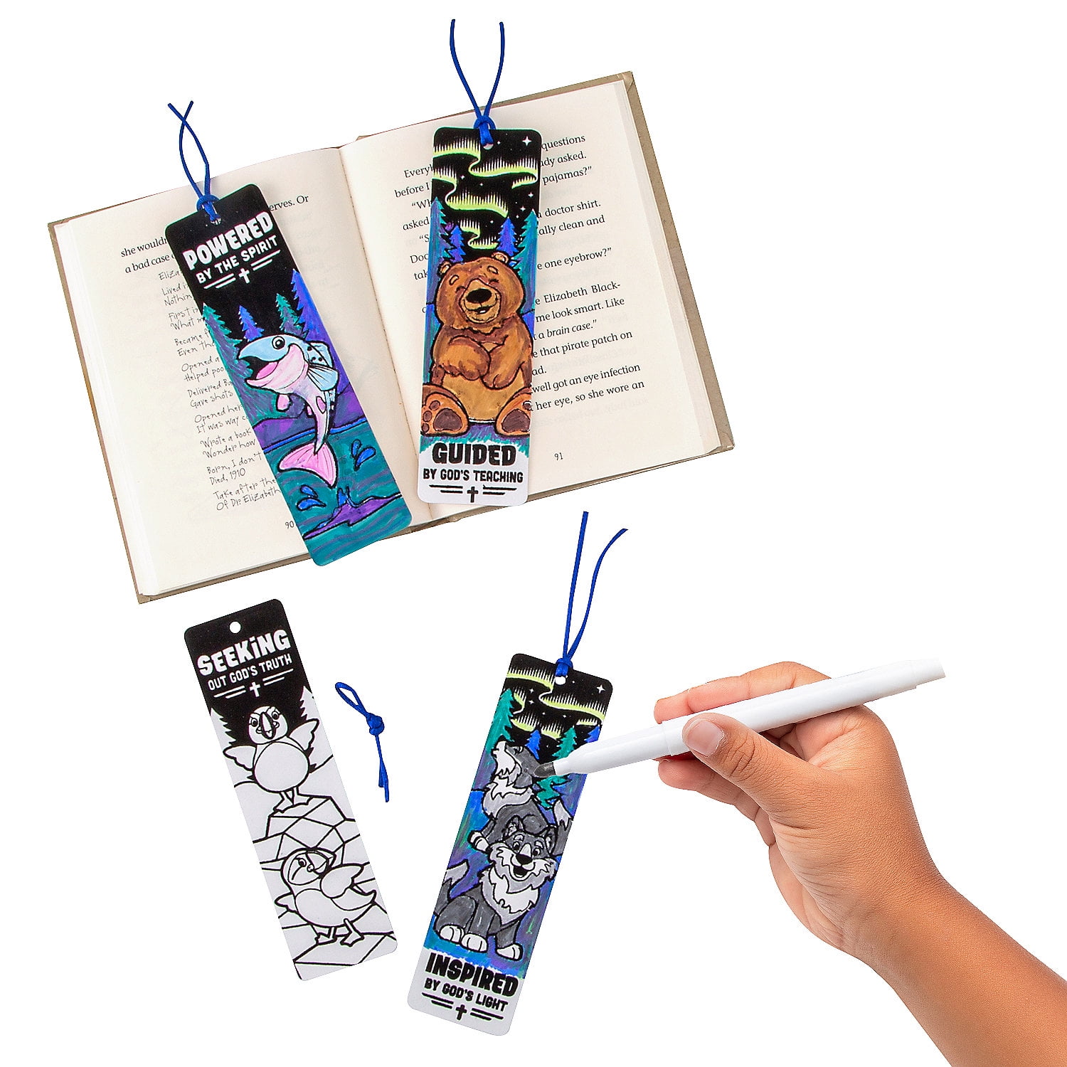 Fun Express 2" x 7" Color Your Own Great North VBS Bookmarks - 12 ...
