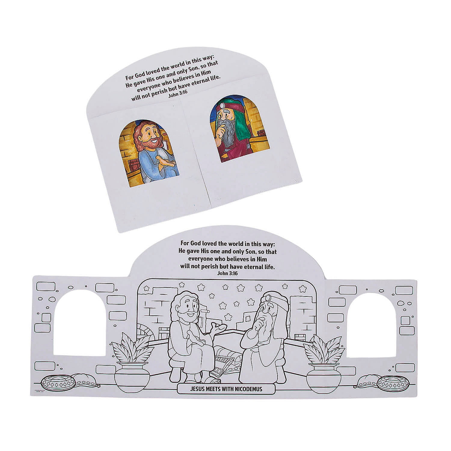 Fun Express 20" x 9" Color Your Own Zoom In VBS Jesus Meets Nicodemus ...
