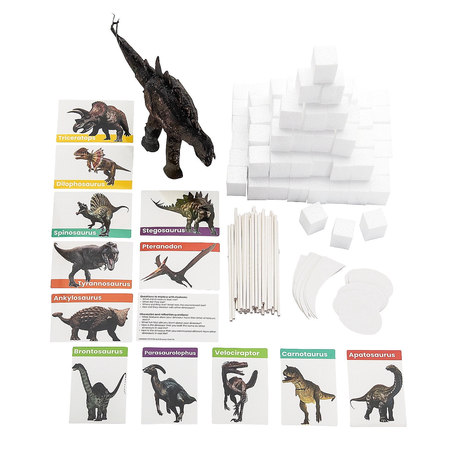 Fun Express 211 Pieces STEM Challenge: Build a Dinosaur Educational Kit ...