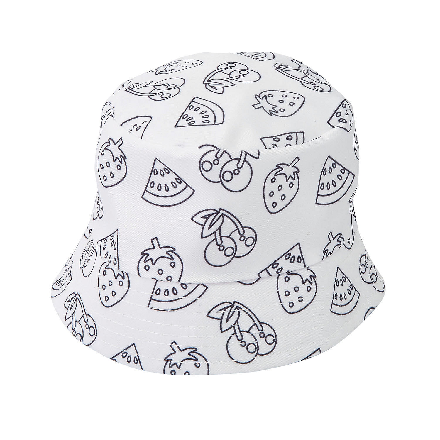 Fun Express 22" Kids Color Your Own Fruit Print Bucket Hats - 12 Pieces ...