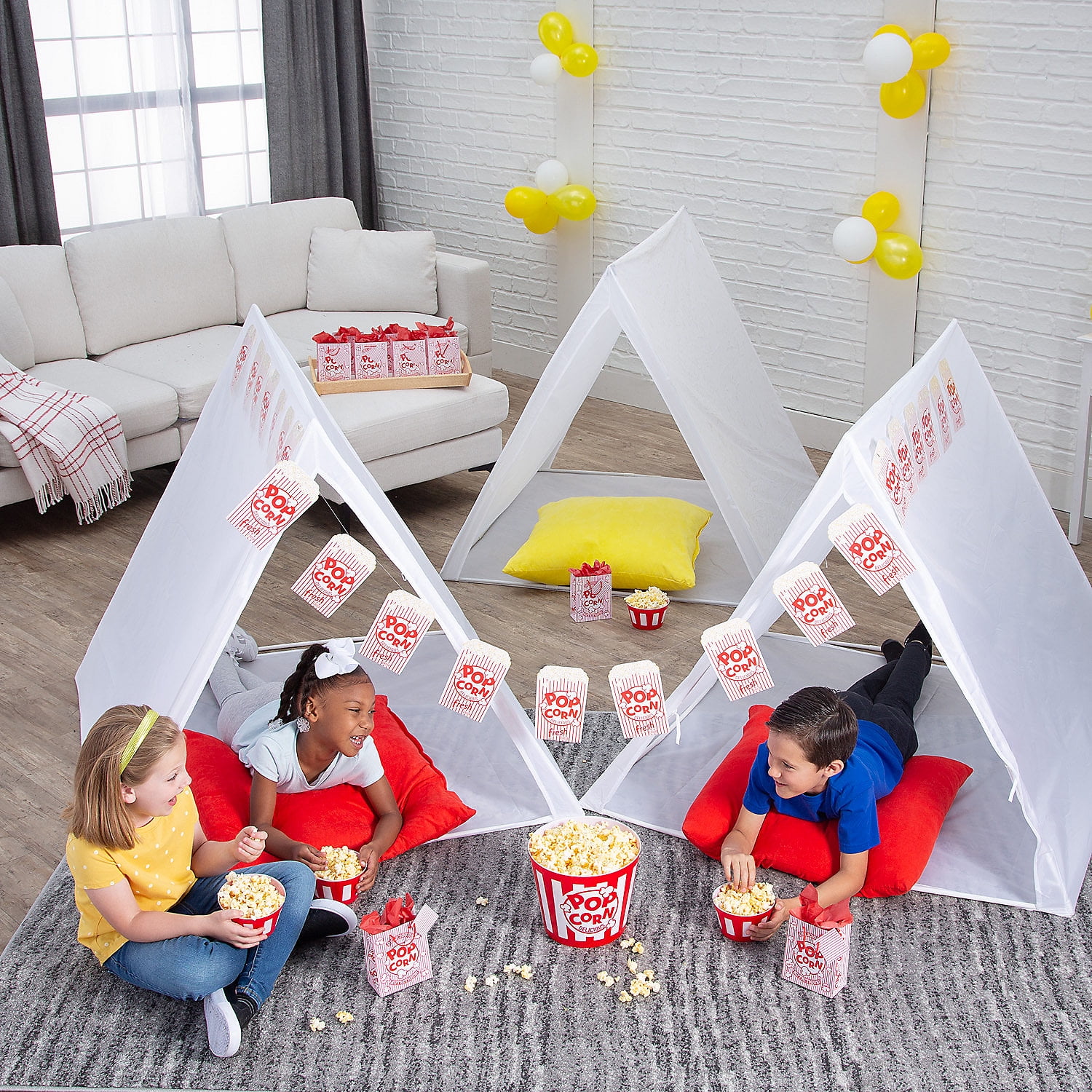Fun Express 22 Pieces Popcorn Slumber Party Tent Kit for 3 - Walmart.com