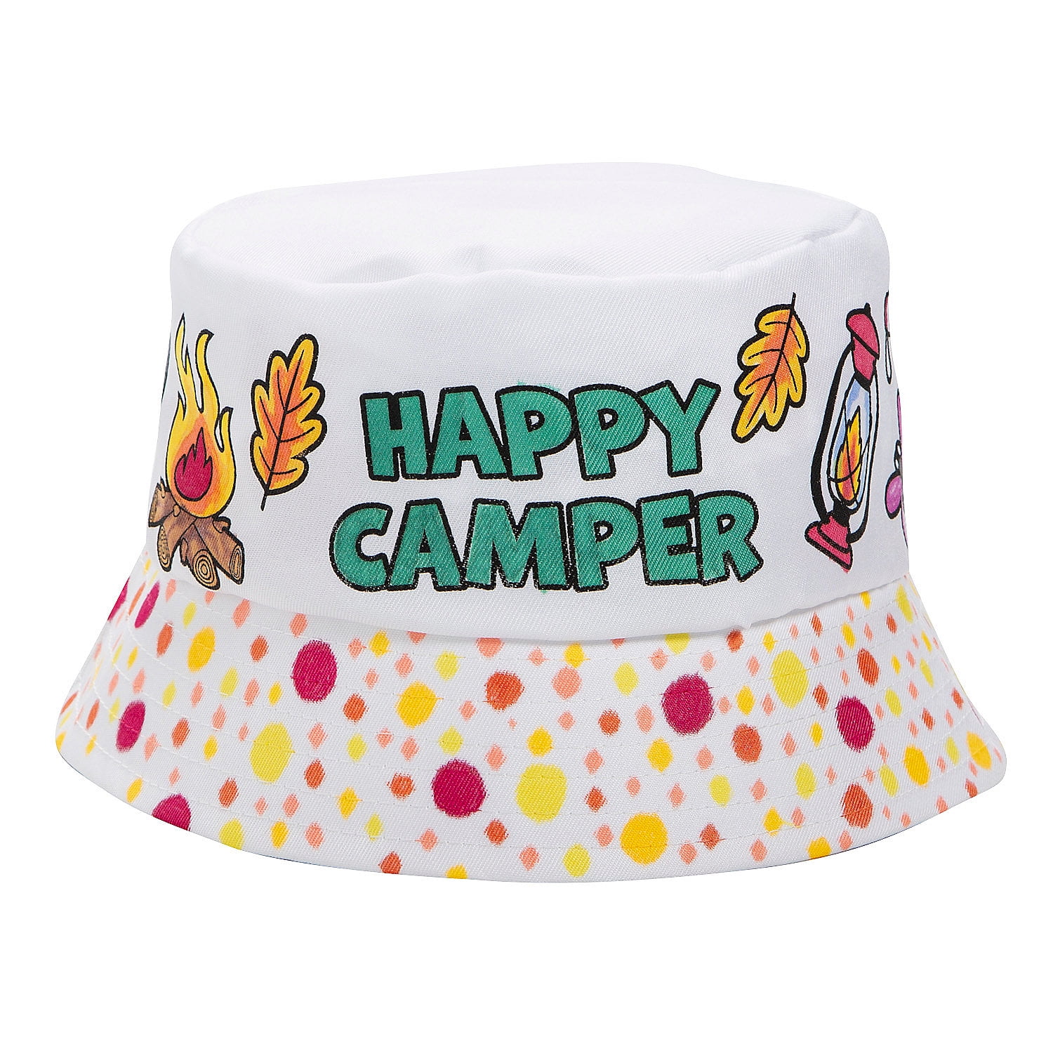 Fun Express 22" circ. Color Your Own Happy Camper Bucket Hats - 12 ...