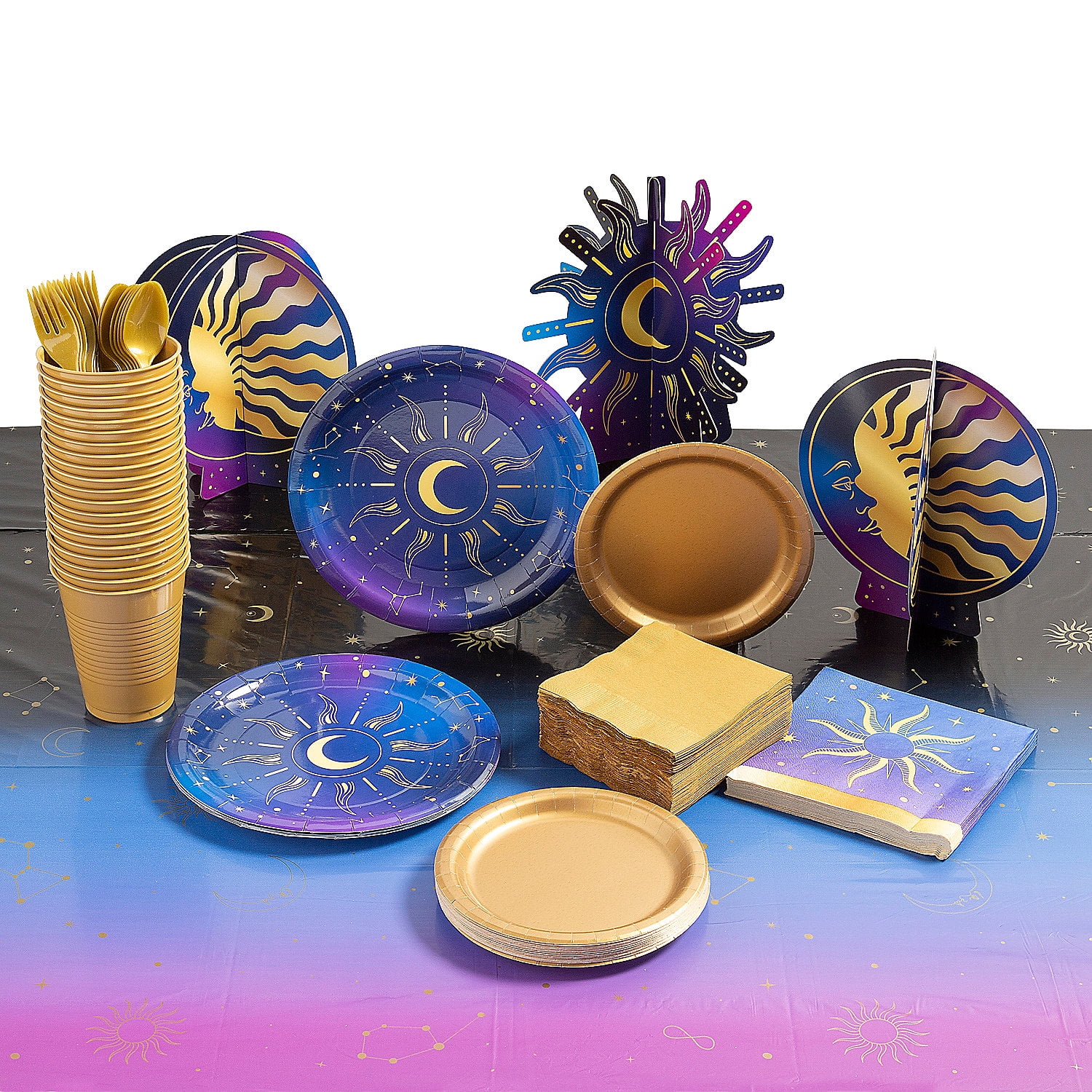 Fun Express 224 Pc. Celestial Party Disposable Tableware Kit for 24 ...