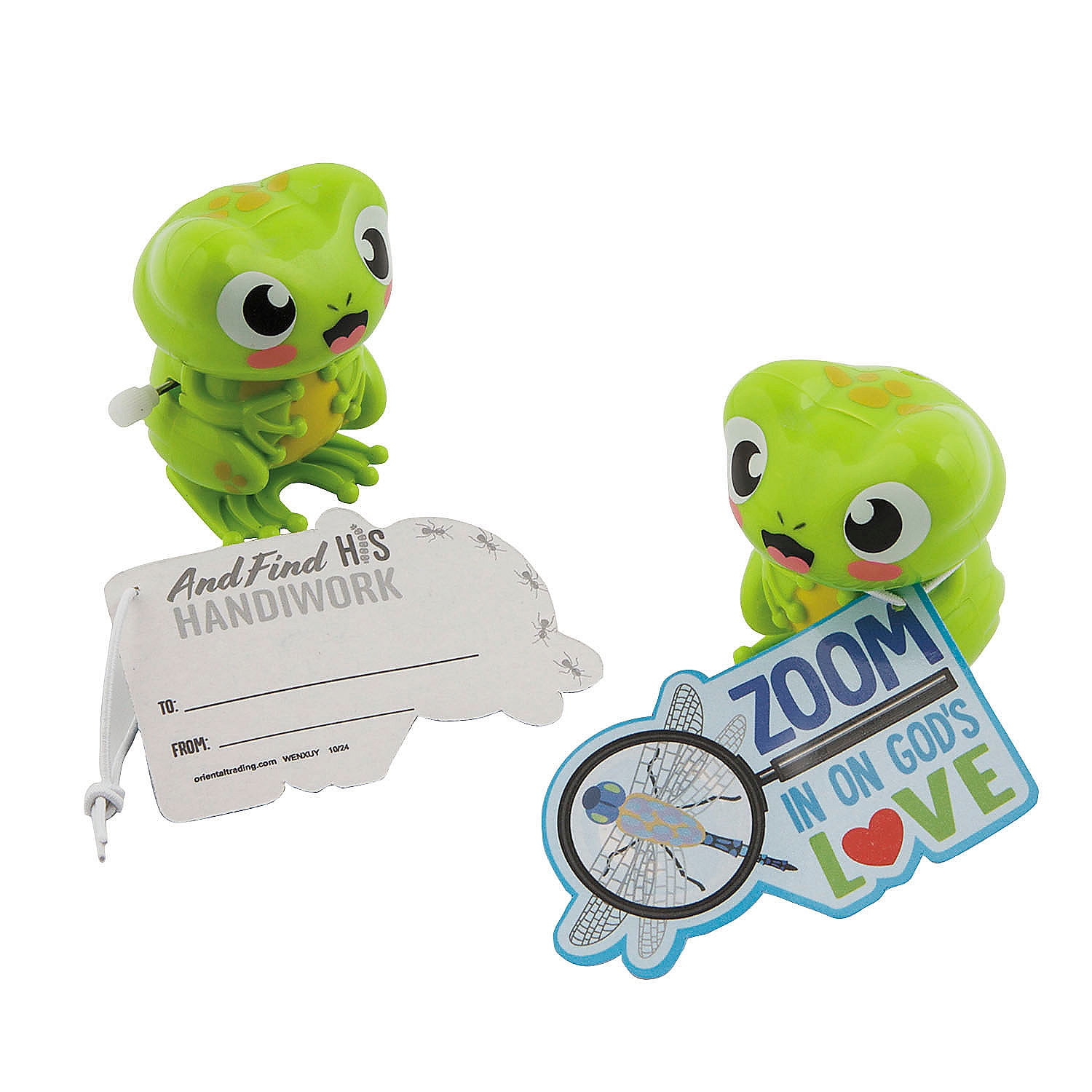 Fun Express 24 Pieces 1 3/4" x 2 1/4" Zoom in VBS Hopping Frog Wind-Up ...