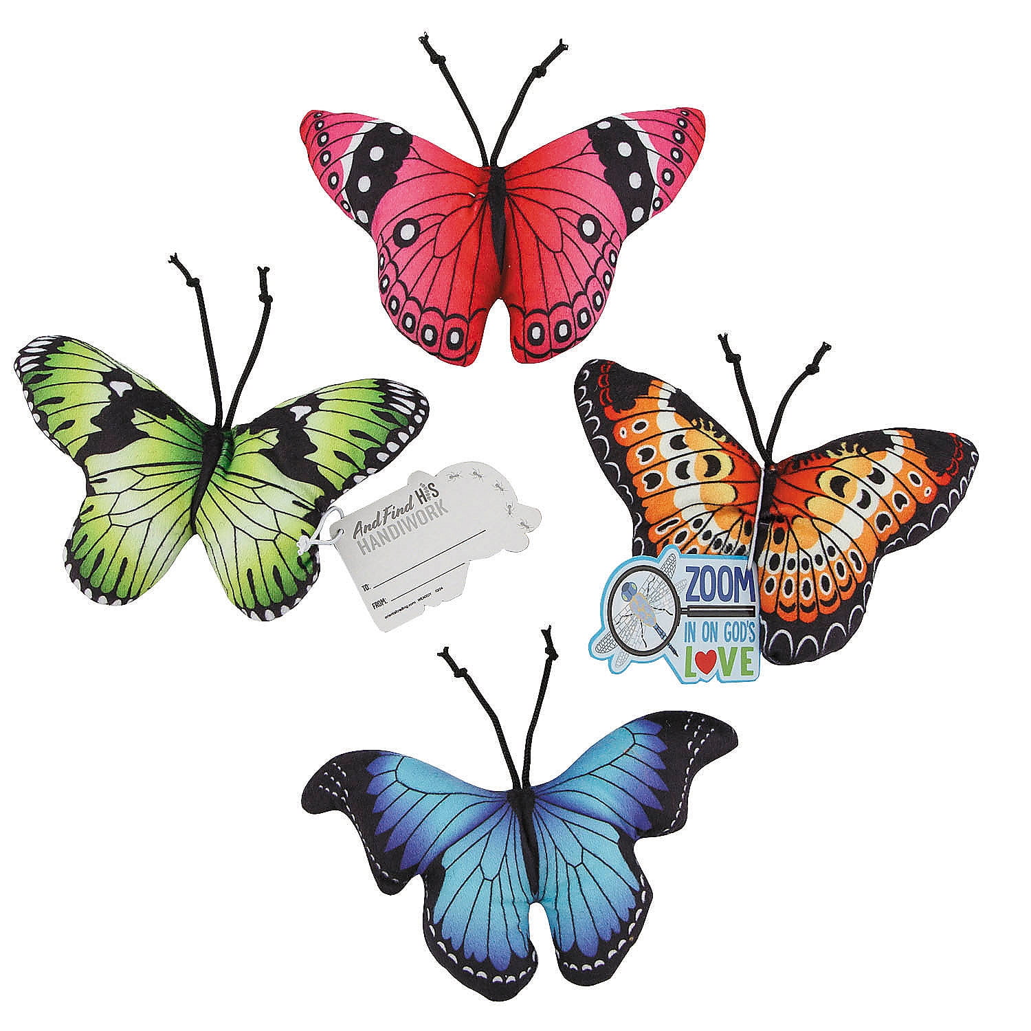 Fun Express 24 Pieces 6" Zoom in VBS Realistic Stuffed Butterfly Toys ...