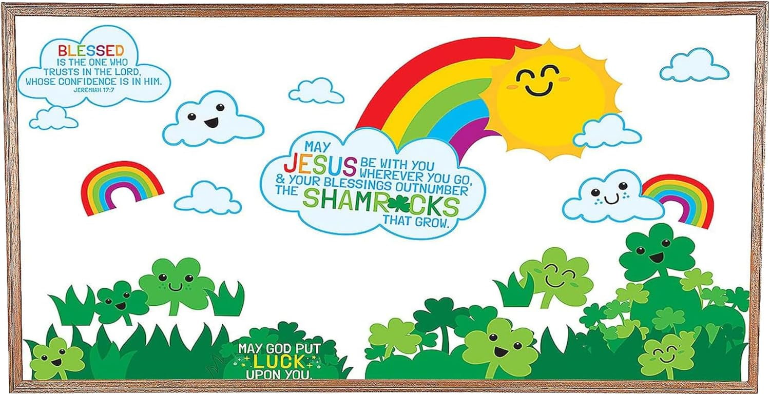 Fun Express 29 Pieces Religious St. Patrick’s Day Bulletin Board Set ...