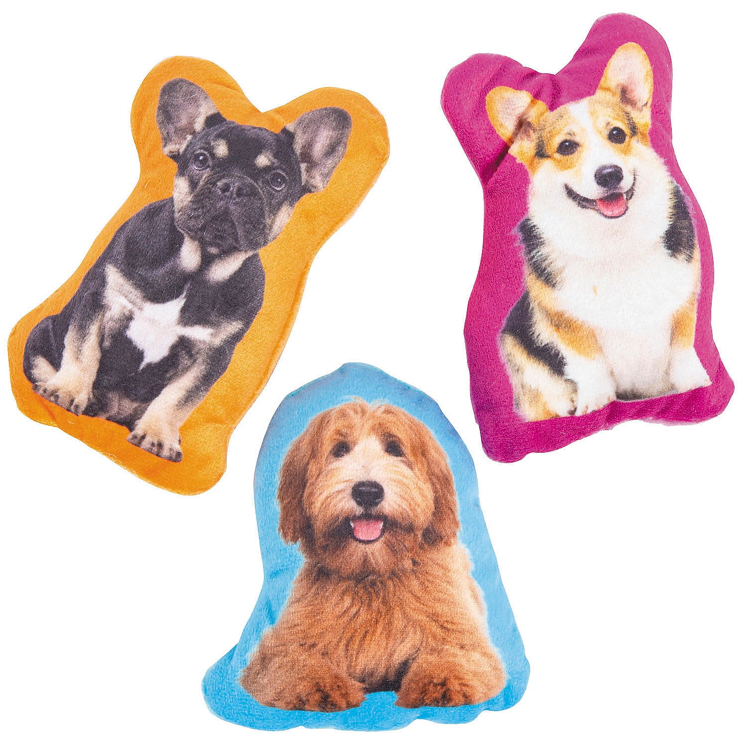 Fun Express 3 1/2" – 4 1/2" Bulk 48 Pieces Realistic Flat Stuffed Dogs ...