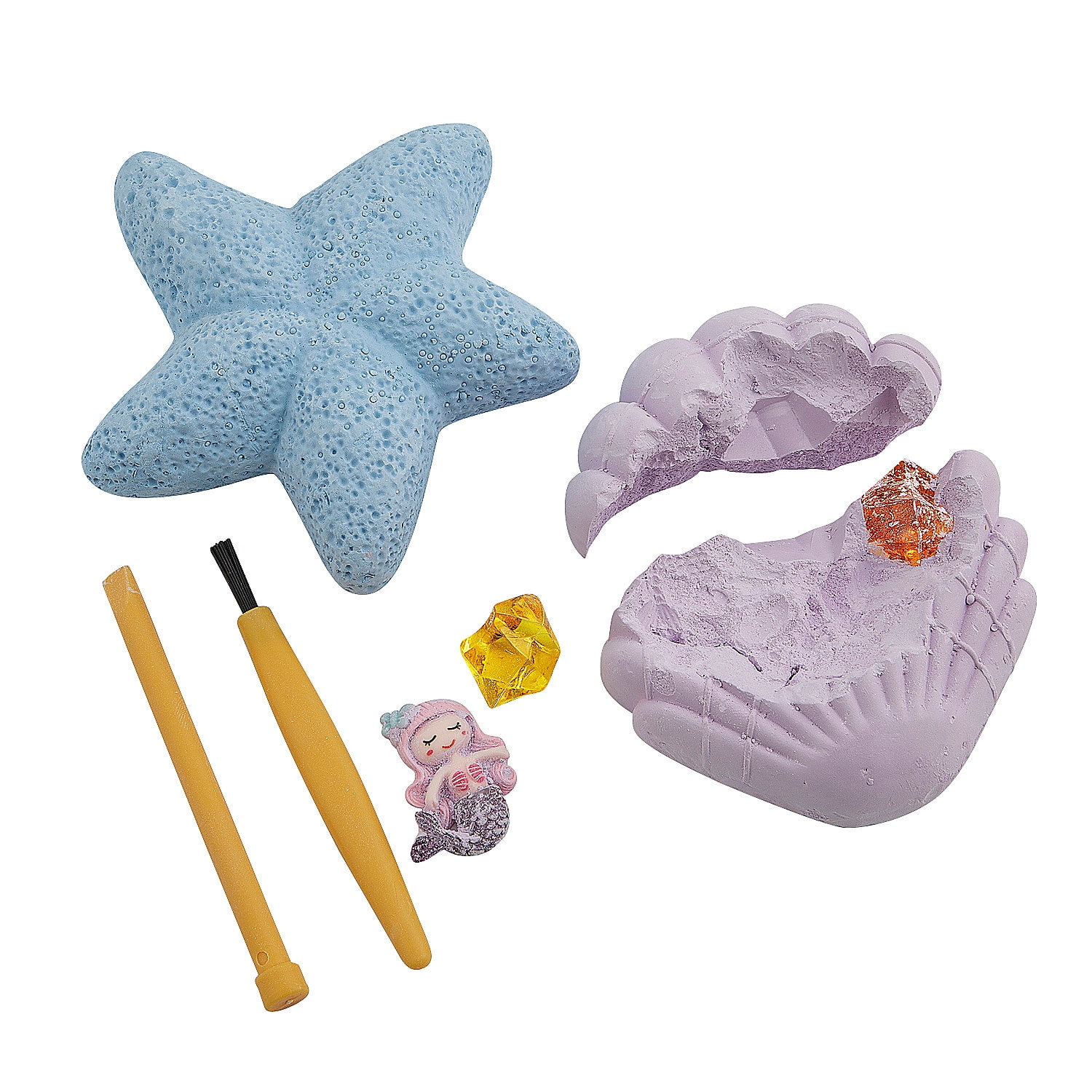 Fun Express 3 1/2" Sea Series Starfish & Seashell Treasure Dig Kits ...