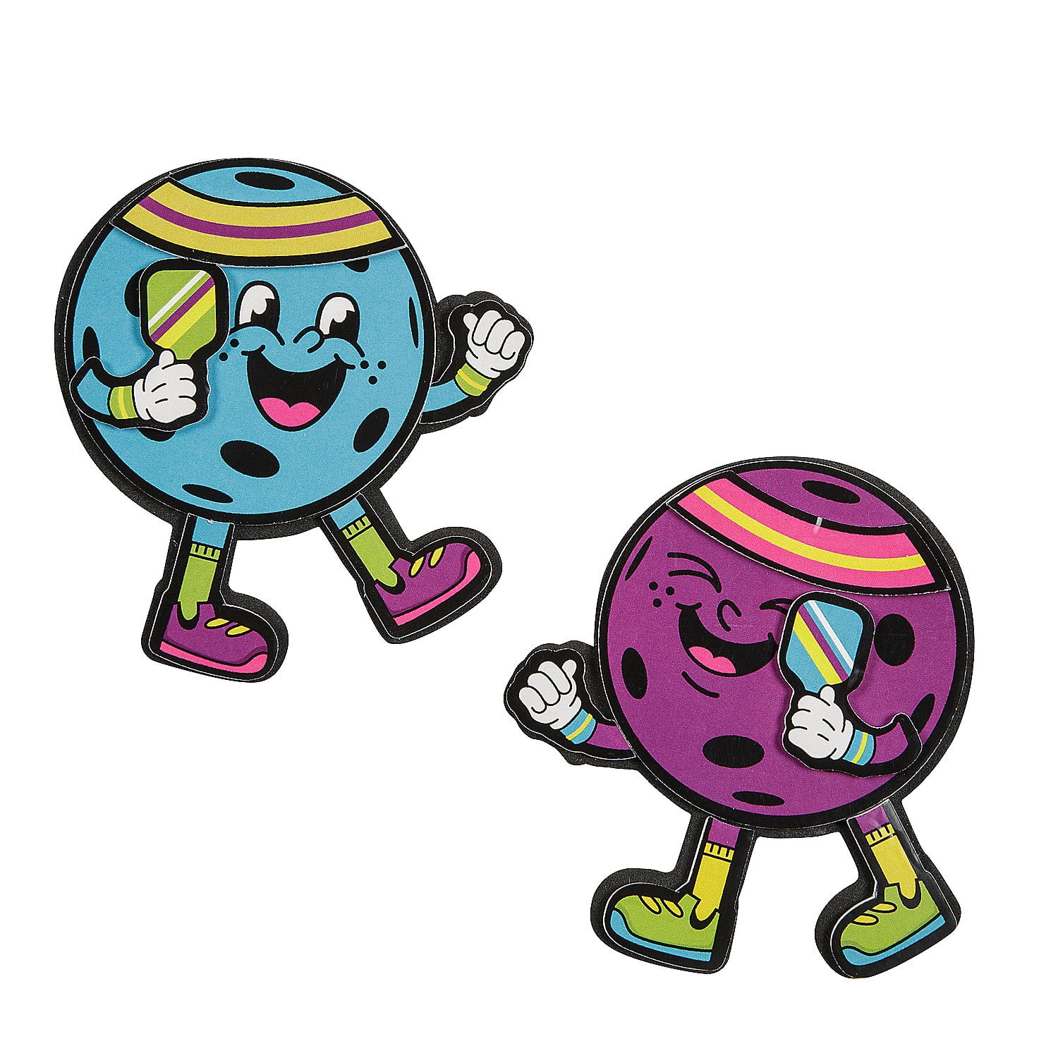 Fun Express 3 1/2" x 4" Bright Color Pickleball Character Magnets Craft ...