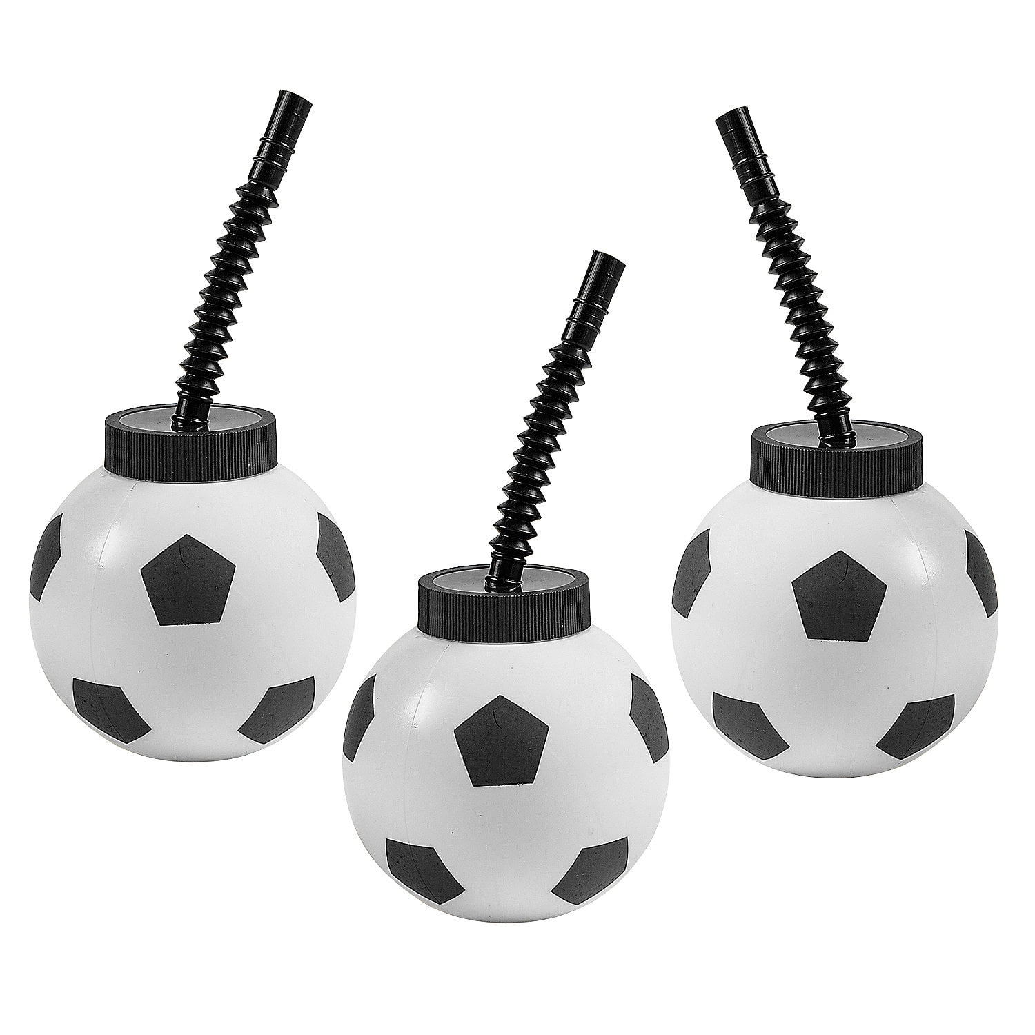 Fun Express 3 3/4" 14 oz. Soccer Ball Reusable Plastic Cups with Lids ...