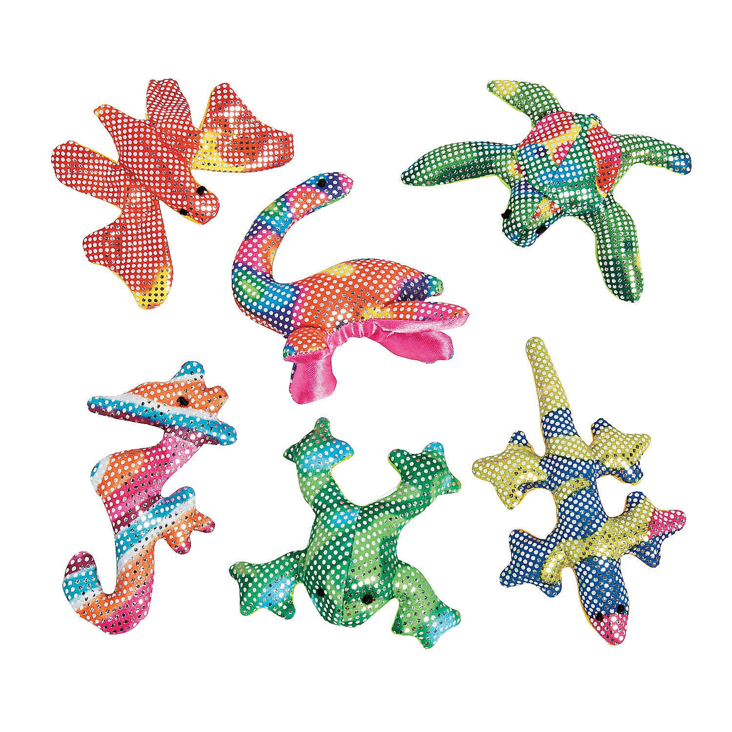 Fun Express 3" Bulk 48 Pieces Mini Glitter Under the Sea Stuffed Animal ...