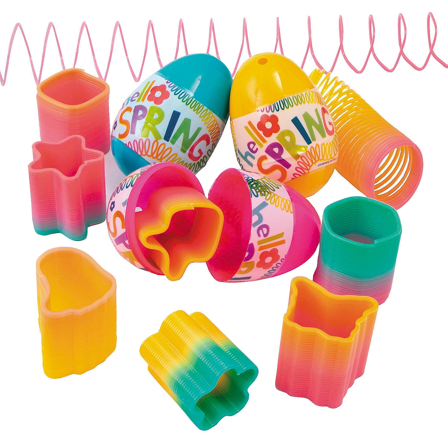 Fun Express 3" Magic Spring-Filled Hello Spring Plastic Easter Eggs ...