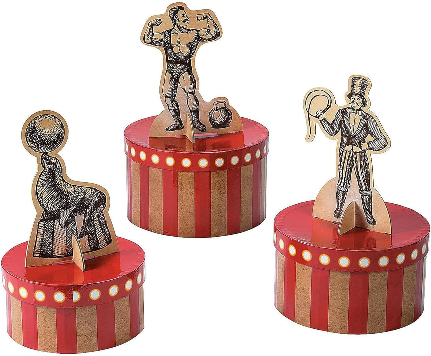 Fun Express 3 Pieces Vintage Circus Centerpiece for Party, Party Decor ...