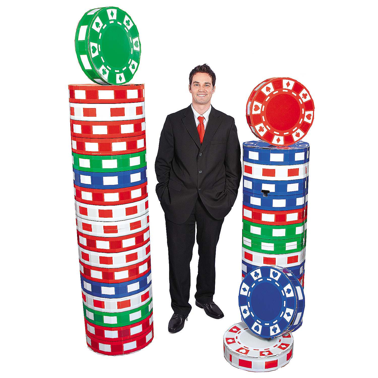 Fun Express 3D Poker Chip Columns Party Cardboard Stand-Ups, 69.25" x ...