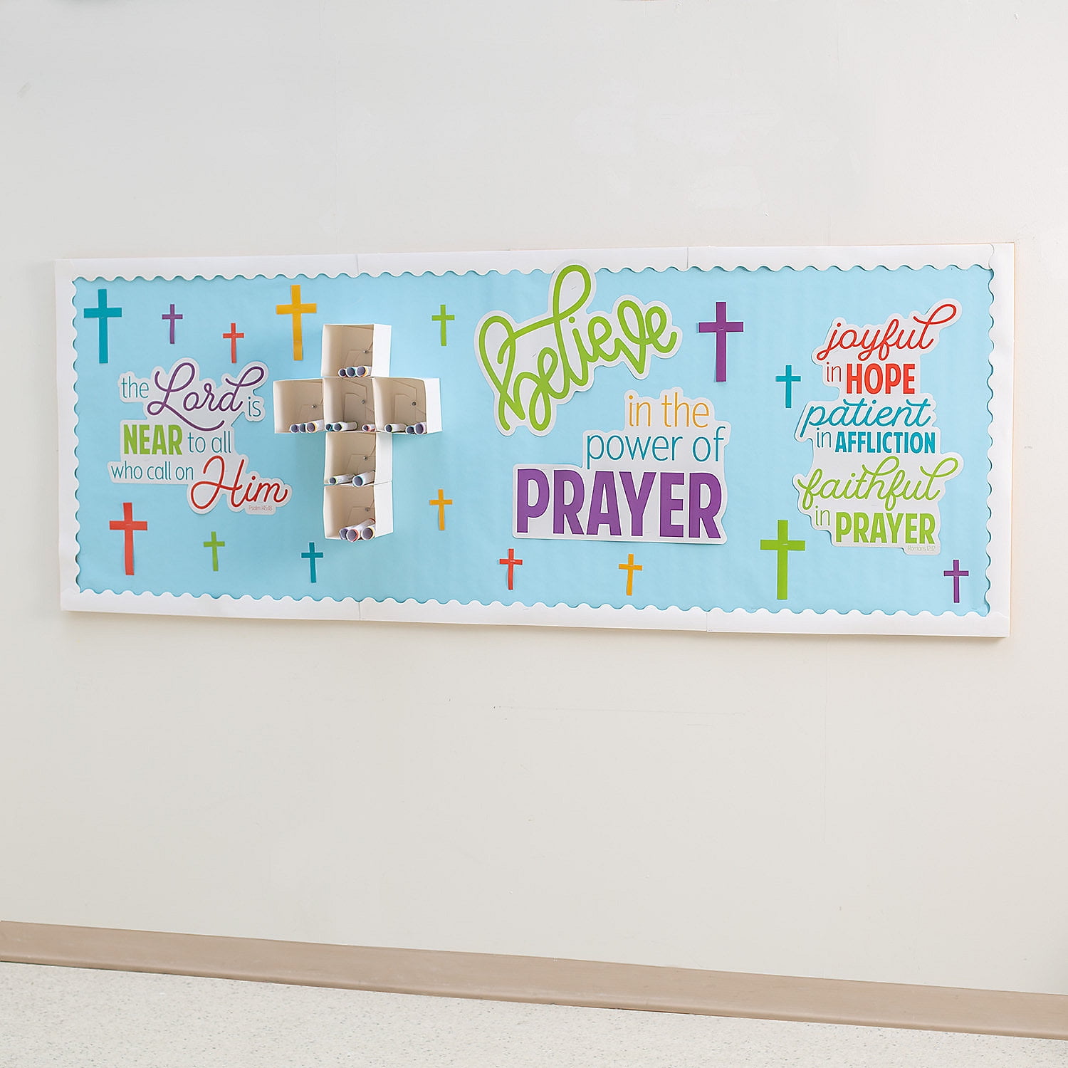 Fun Express 3D Power of Prayer Cross Bulletin Board Set - 40 Pieces ...