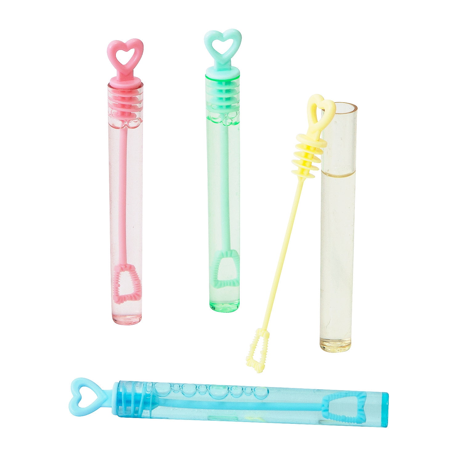 Fun Express 4 1/2" 1 oz. Mini Pastel Colored Heart Bubble Tubes - 24 Pieces - Walmart.com