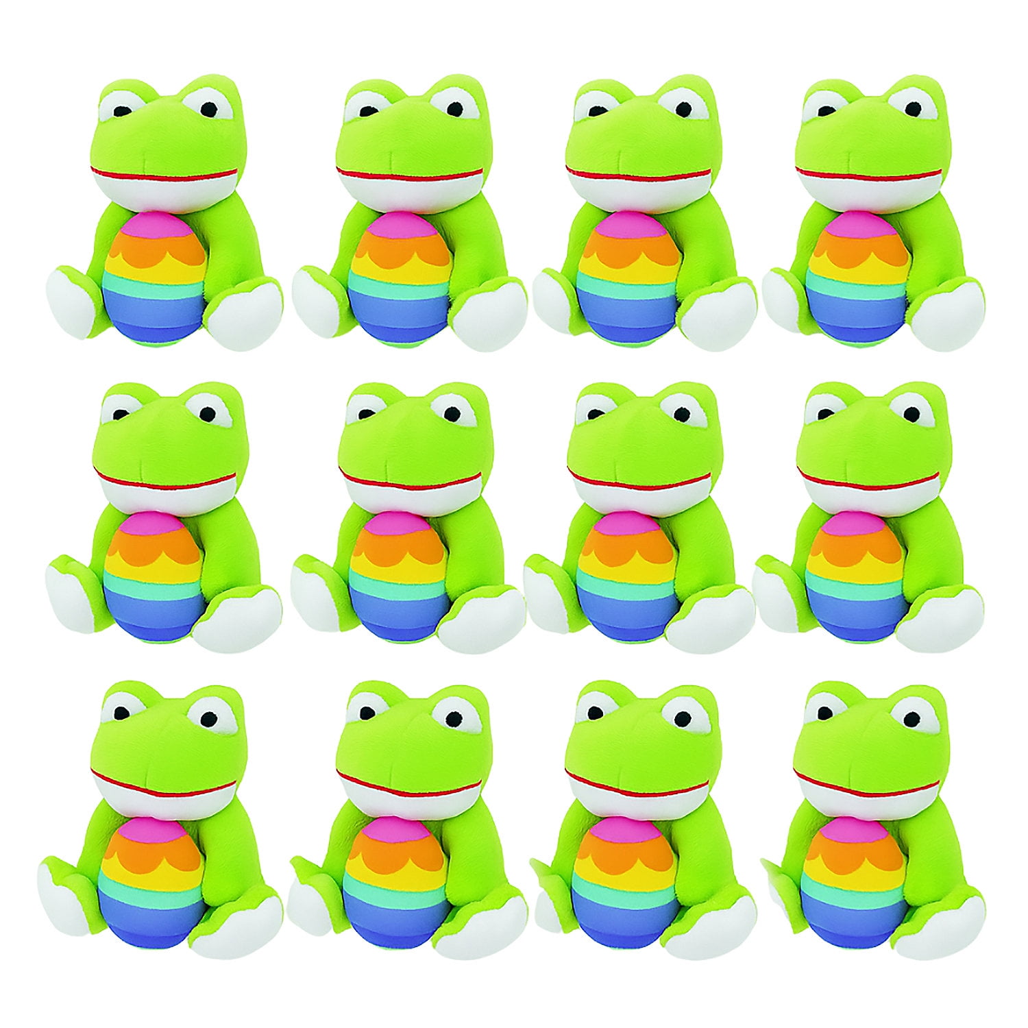 Fun Express 4 1/2" Easter Stuffed Frogs with Multicolor Easter Egg – 12 ...