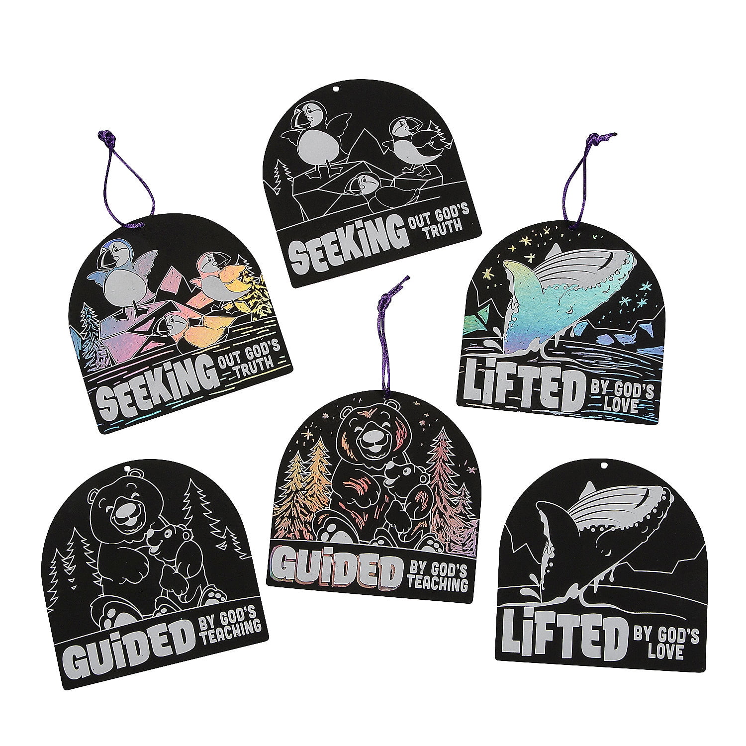 Fun Express 4 1/2" Great North VBS Magic Color Scratch Ornaments - 24 ...