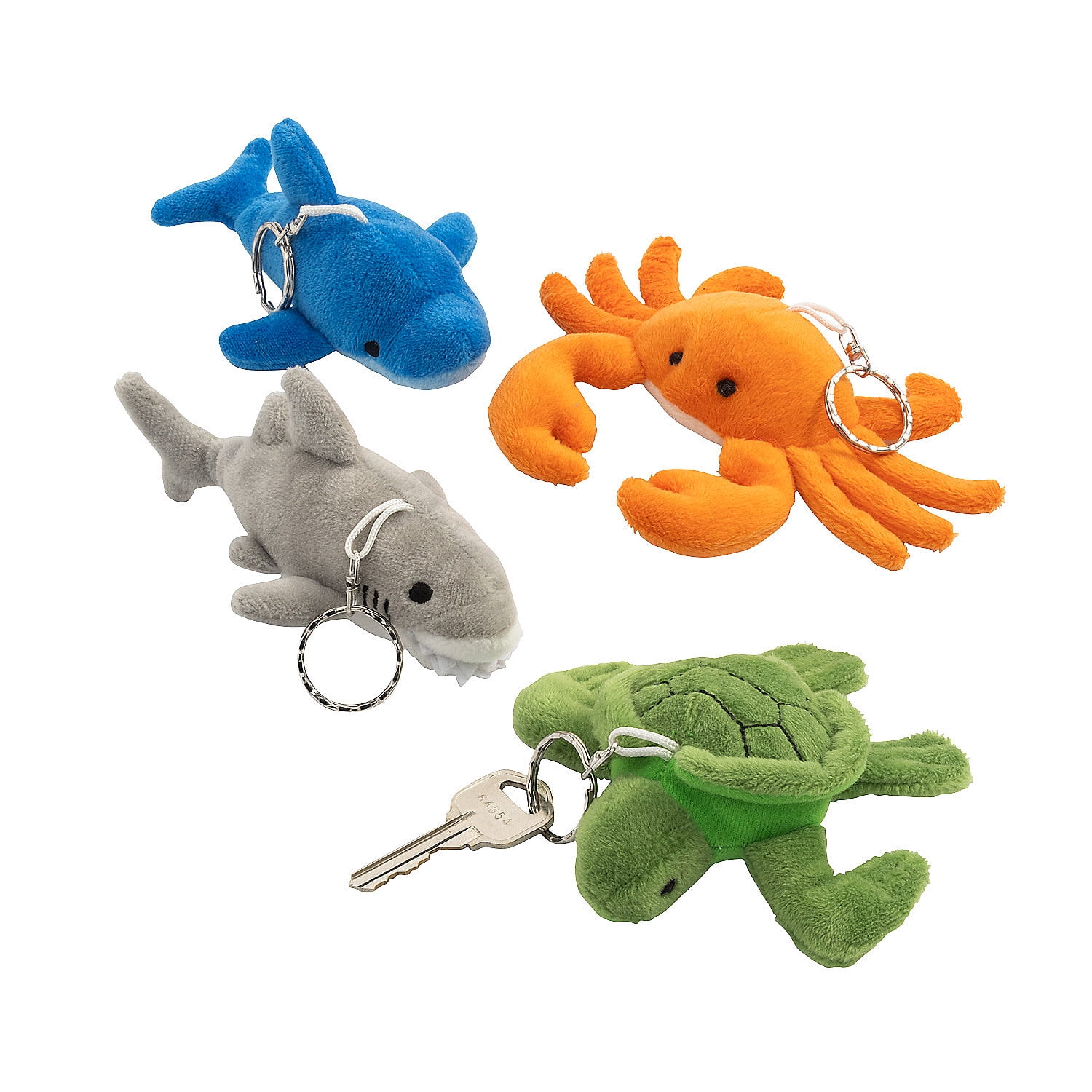 Fun Express 4 3/4" Mini Sea Animals Stuffed Characters Keychain ...