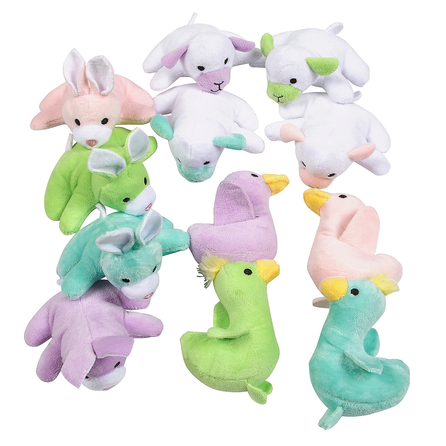 Fun Express 4" Bulk 96 Pieces Mini Easter Stuffed Animal Characters ...