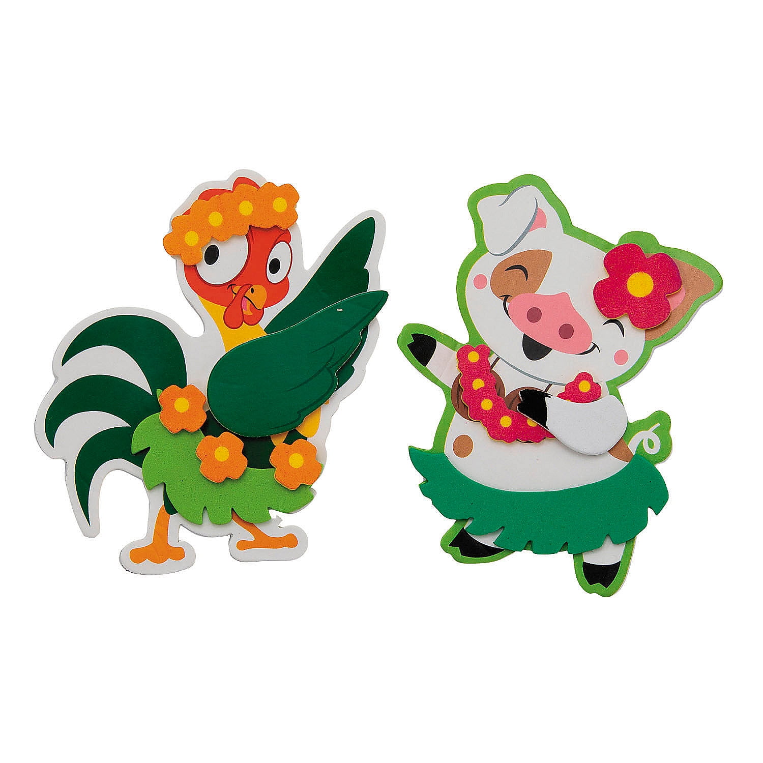 Fun Express 4" Luau Hula Animals Magnet Craft Kit - Makes 12 - Walmart.com