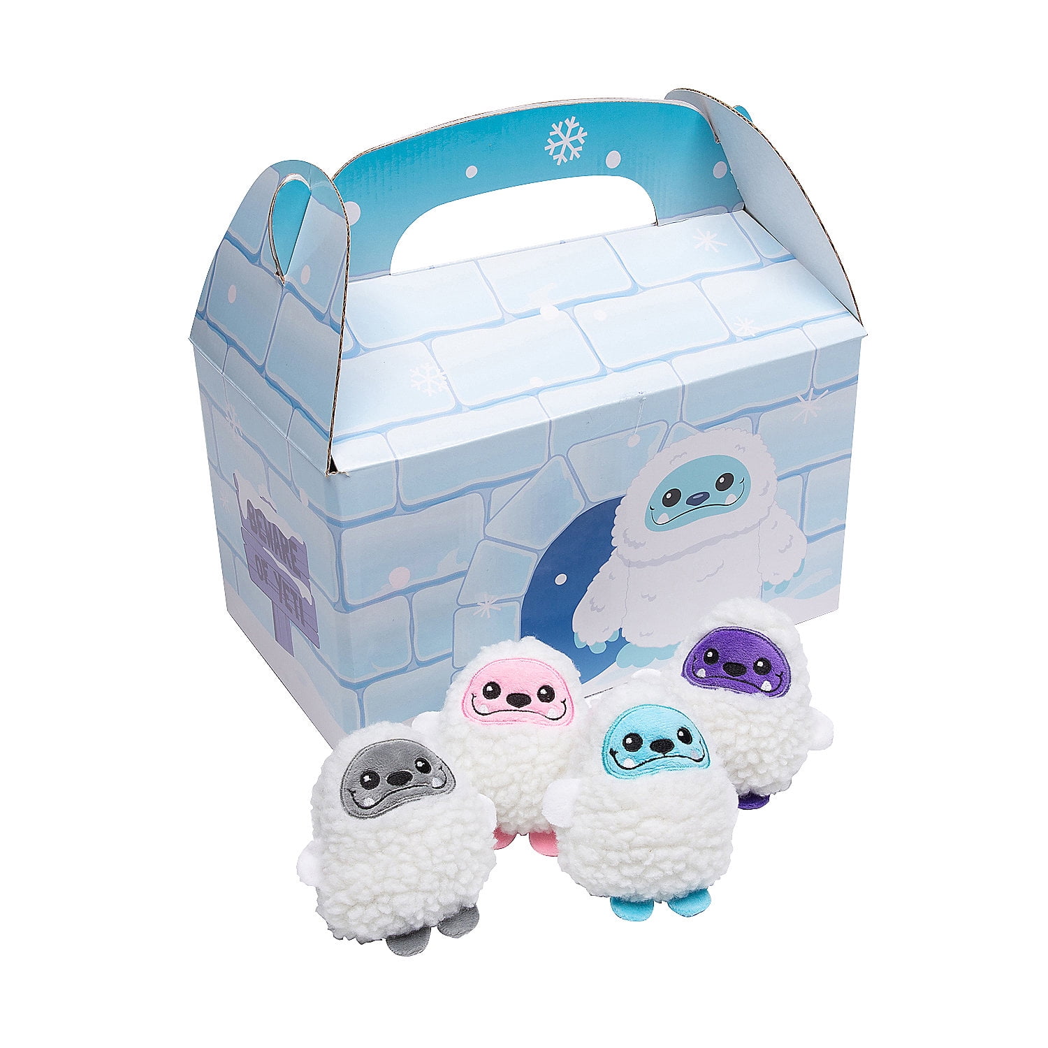 Fun Express 4" Mini Stuffed Yeti Characters with Igloo House Kit - 25 ...