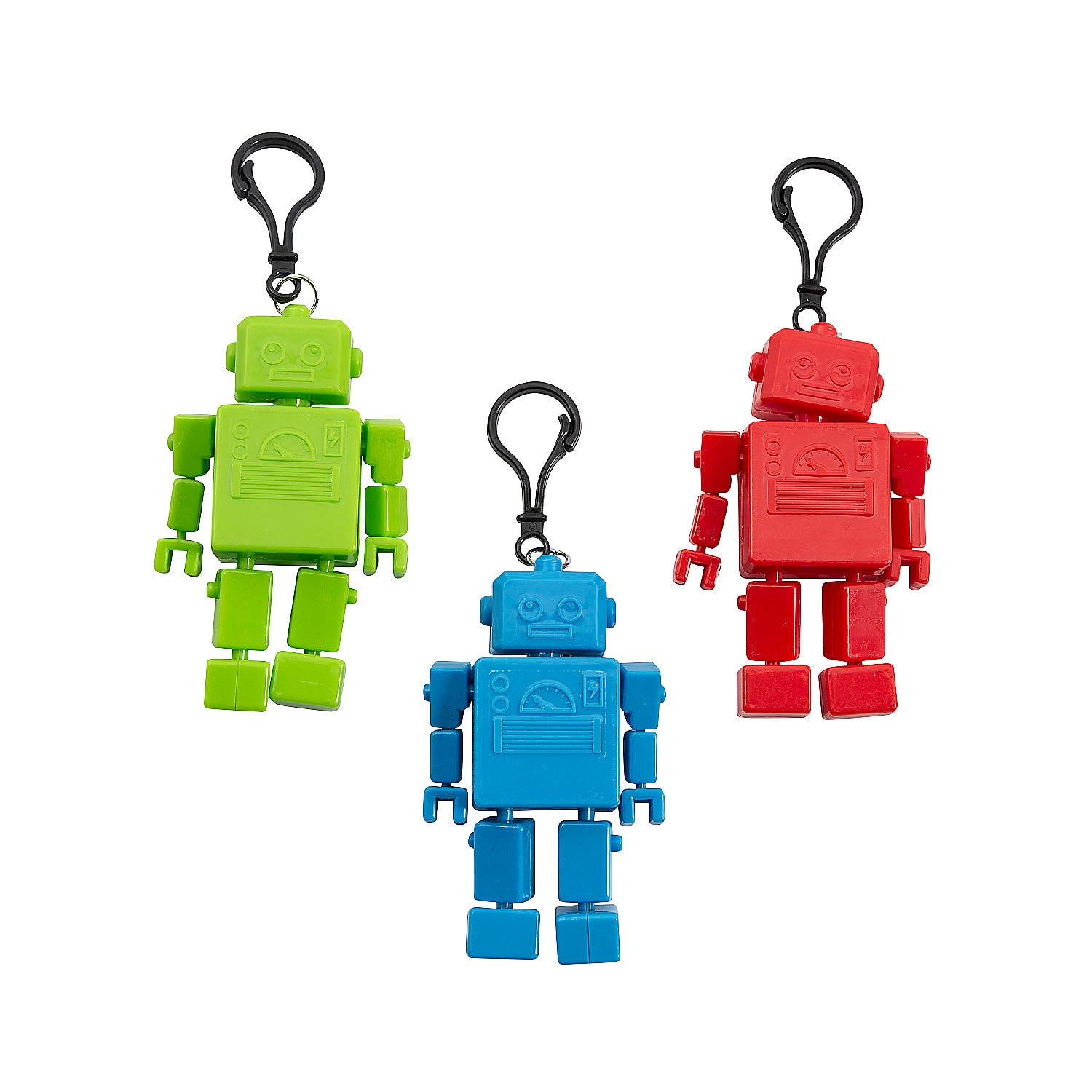 Fun Express 4" Robot Articulated Fidget Toy Backpack Clips - 6 Pieces ...