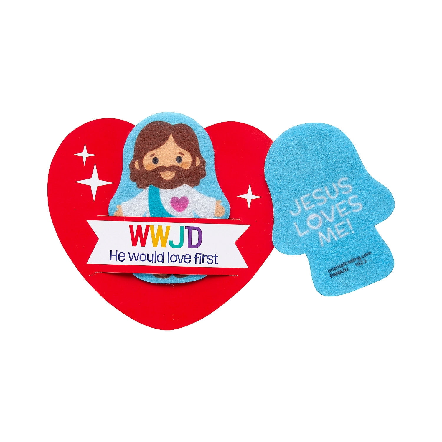 Fun Express 4" WWJD He Would Love First Jesus-Shaped Handouts with Card ...