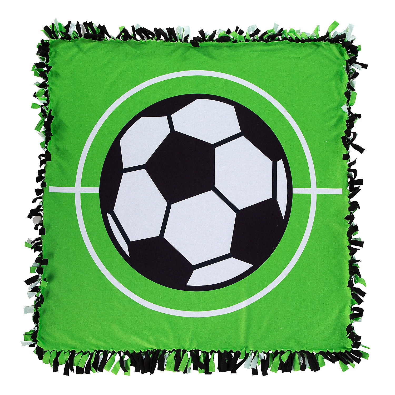 Fun Express 4 ft. 6" x 4 ft. 6" Soccer Fleece Tied Throw Craft Kit ...