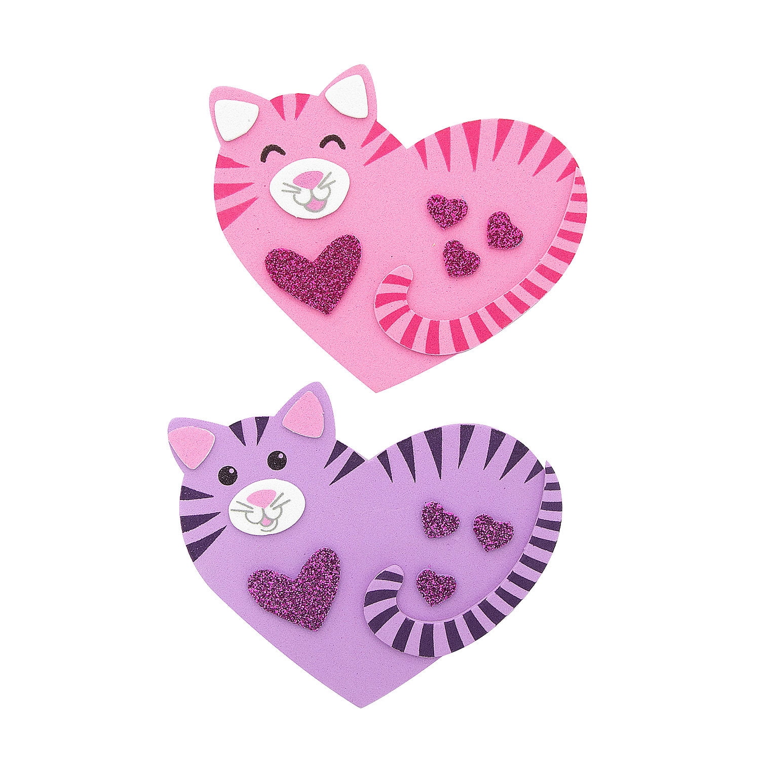 Fun Express 4" x 3 1/4" Valentine Heart-Shaped Cats Magnet Craft Kit ...